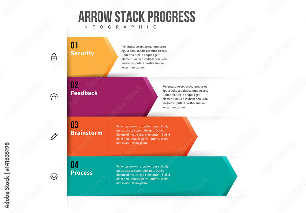 Stacked Arrows Progress Infographic Stock Template | Adobe Stock