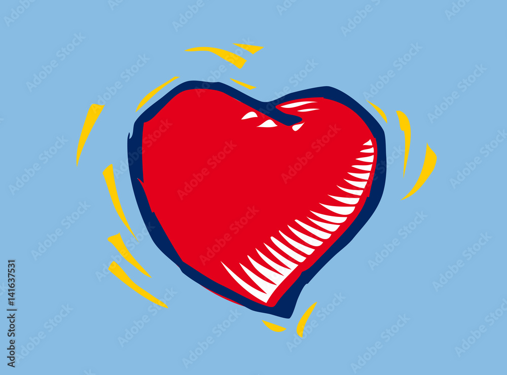 human heart, which vibrates with emotion Stock Vector | Adobe Stock
