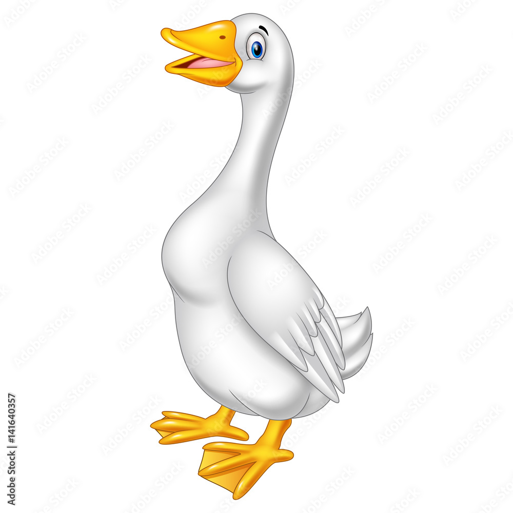 Cartoon goose isolated on white background Stock Vector | Adobe Stock