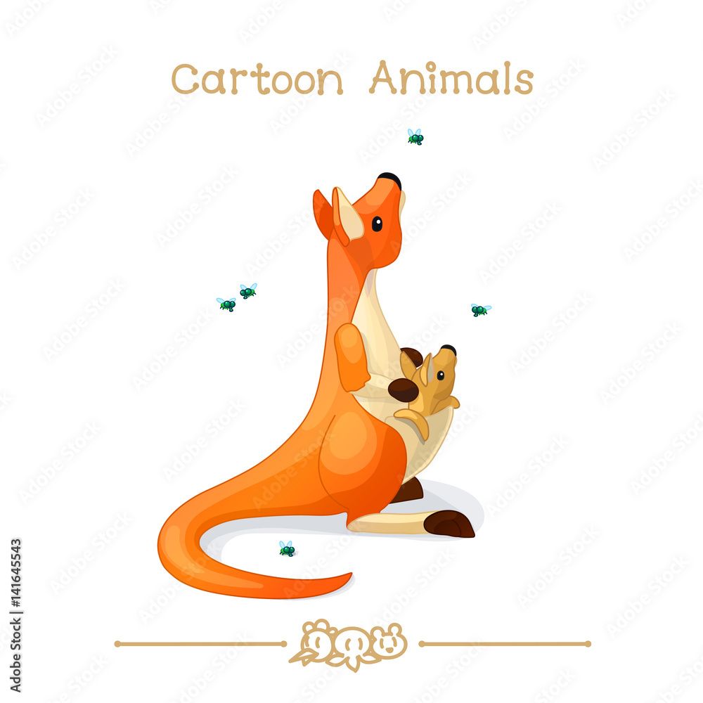 Toons series cartoon animals: red kangaroo Stock-Vektorgrafik | Adobe Stock
