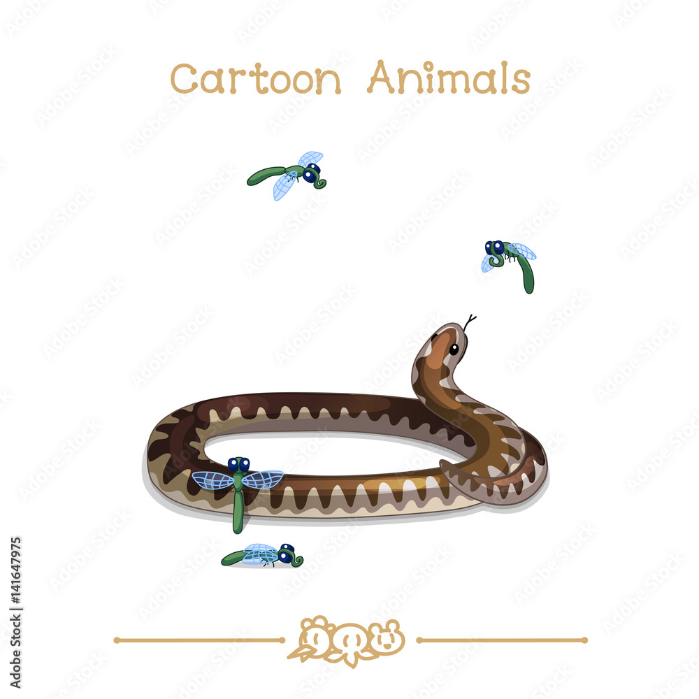 Toons series cartoon animals: viper snake Stock Vector | Adobe Stock