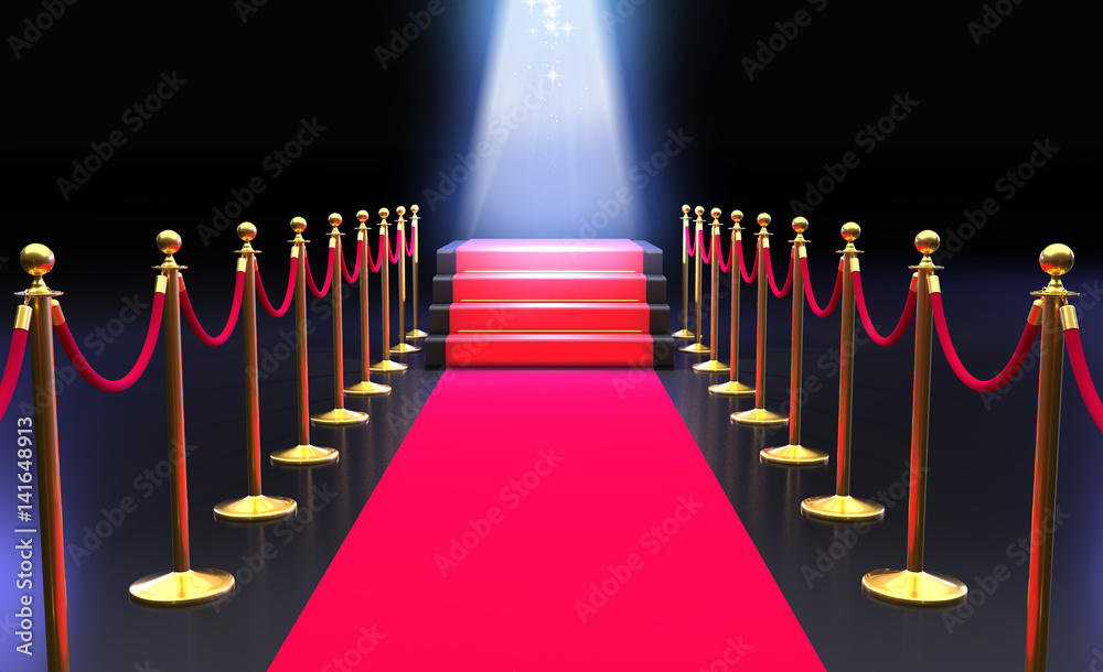 MARCHES TAPIS ROUGE 3D - Halo lumineux Stock Illustration | Adobe Stock
