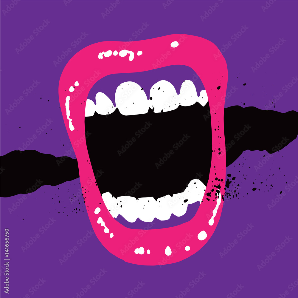 Screaming Mouth Stock Vector | Adobe Stock
