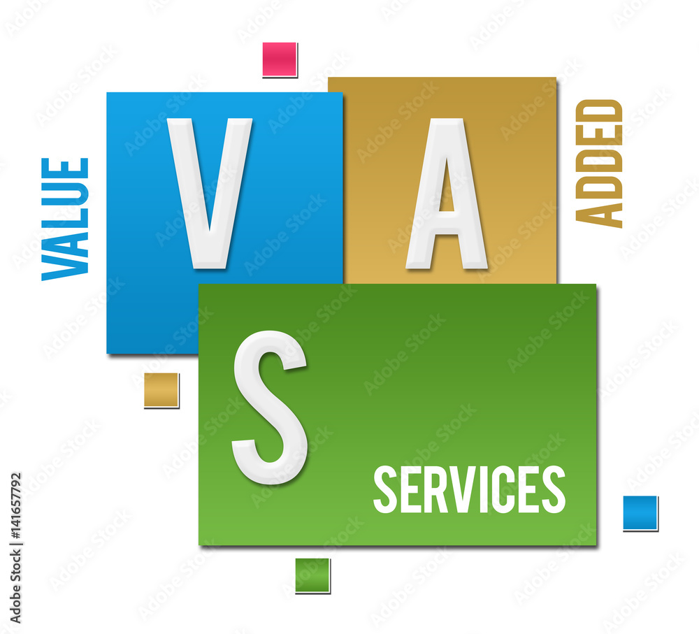 VAS - Value Added Services Colorful Squares Text Stock Illustration ...