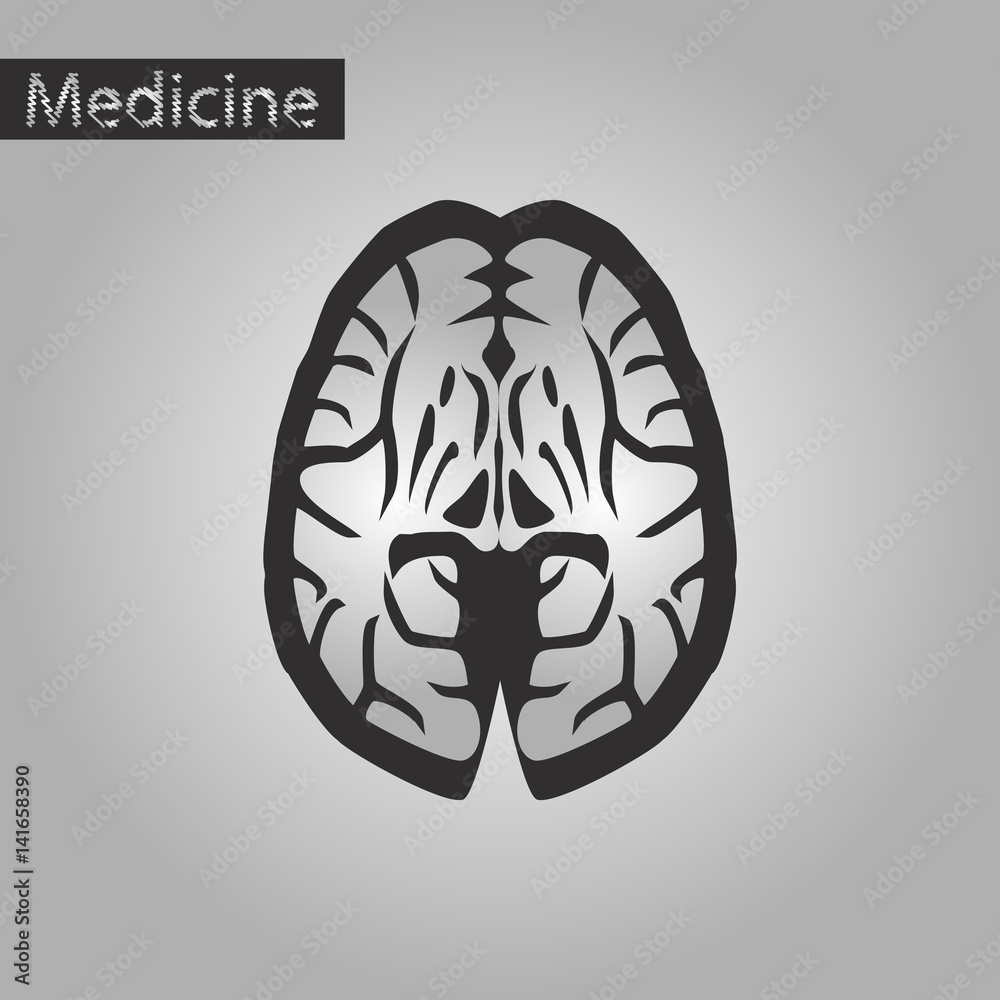 black and white style icon of brain Stock Vector | Adobe Stock