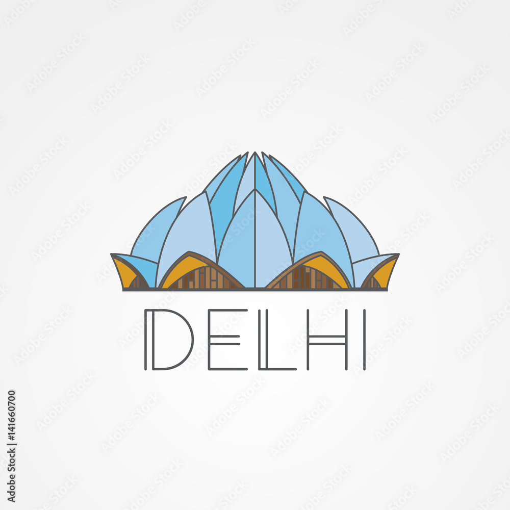 Lotus Temple - The symbol of Delhi, India Stock Vector | Adobe Stock