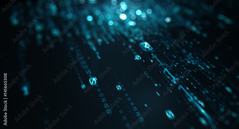 Technological background/Technological background bytes of binary code ...