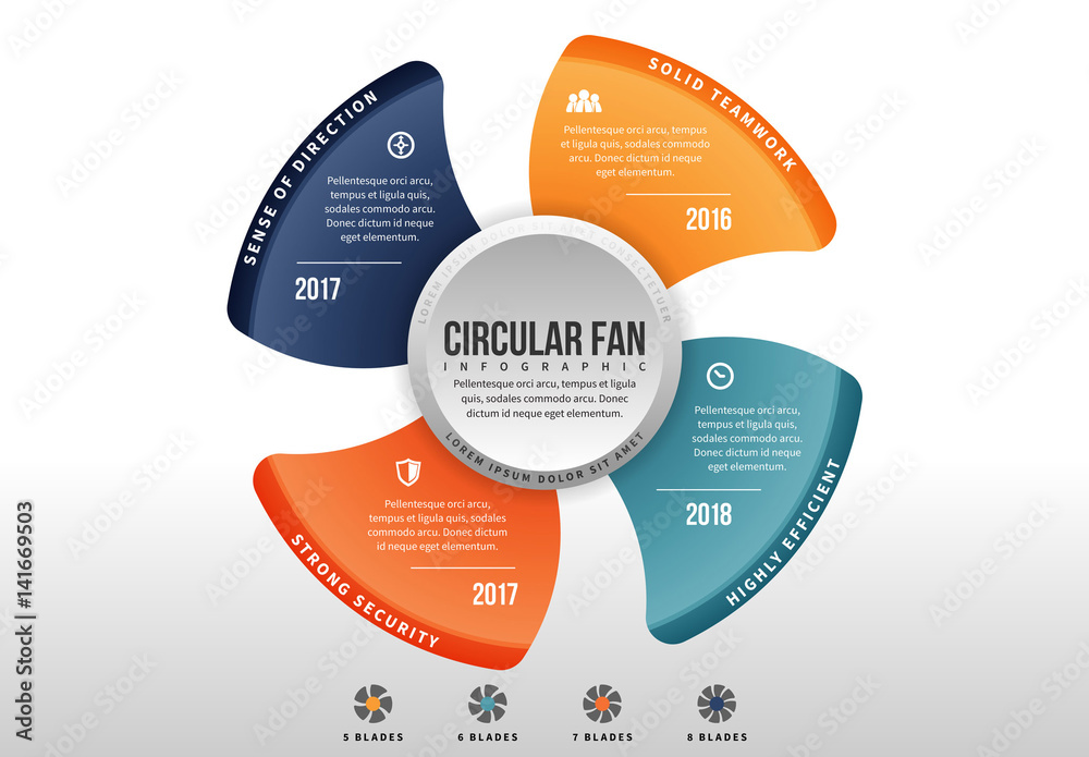 Circular Fan Infographic Stock Template | Adobe Stock