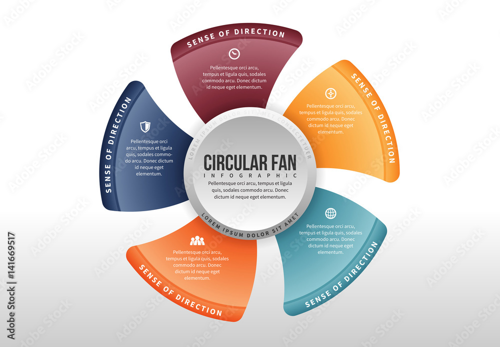 Circular Fan Infographic 1 Stock Template | Adobe Stock