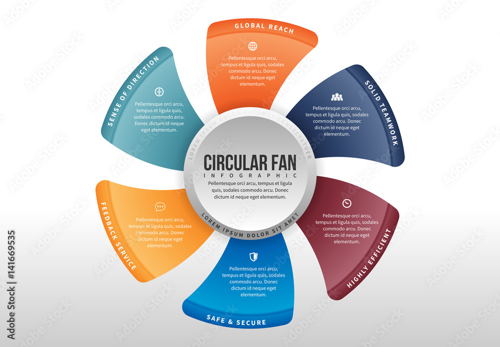 Circular Fan Infographic 2 Stock Template | Adobe Stock