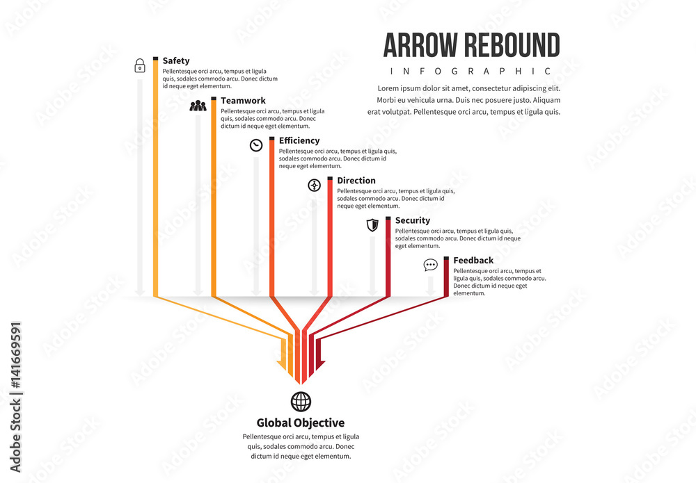 Global Objectives Arrow Infographic Stock Template | Adobe Stock