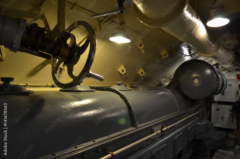 inside a torpedo room in a retired submarine Stock Photo | Adobe Stock