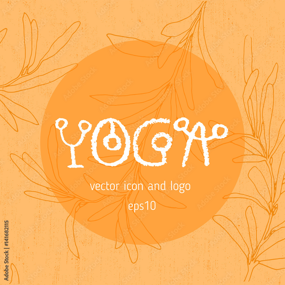 Vetor de Yoga icon, linear logo design, line yoga badge. Graphic design ...