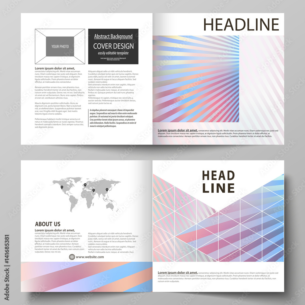 Business templates for square bi fold brochure, magazine, flyer ...
