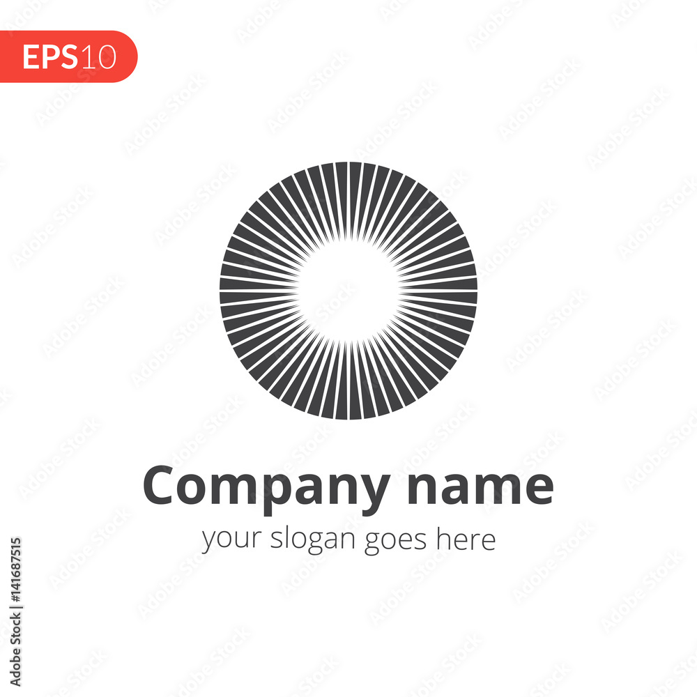 Circle logo. Set abstract sphere icon with grey color on white ...