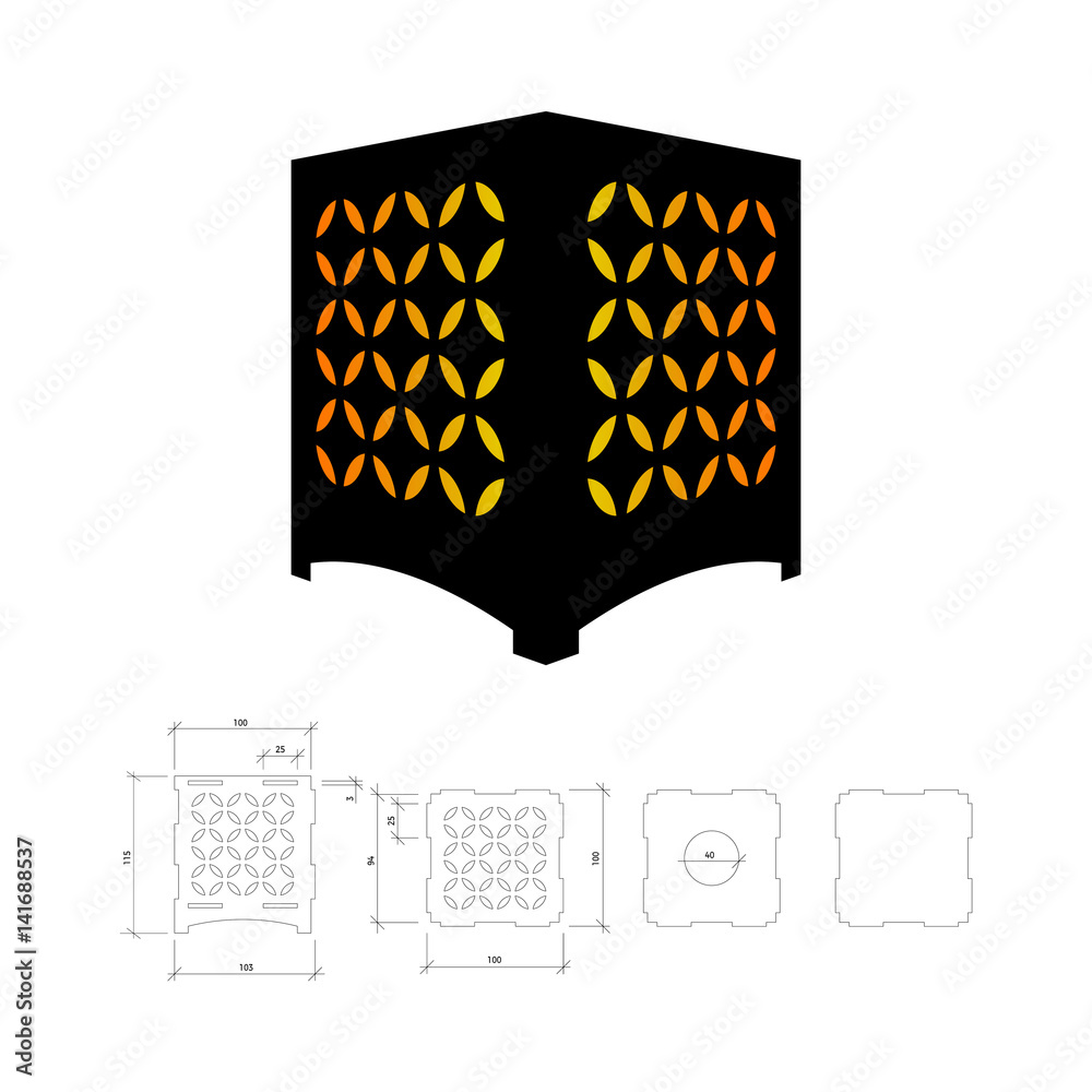 Cut out template for lamp Stock Vector | Adobe Stock