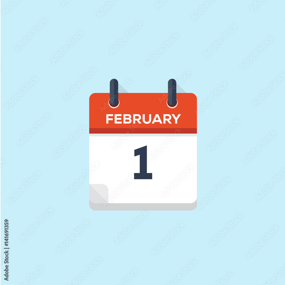 1. february calendar, vector illustration Stock Vector | Adobe Stock