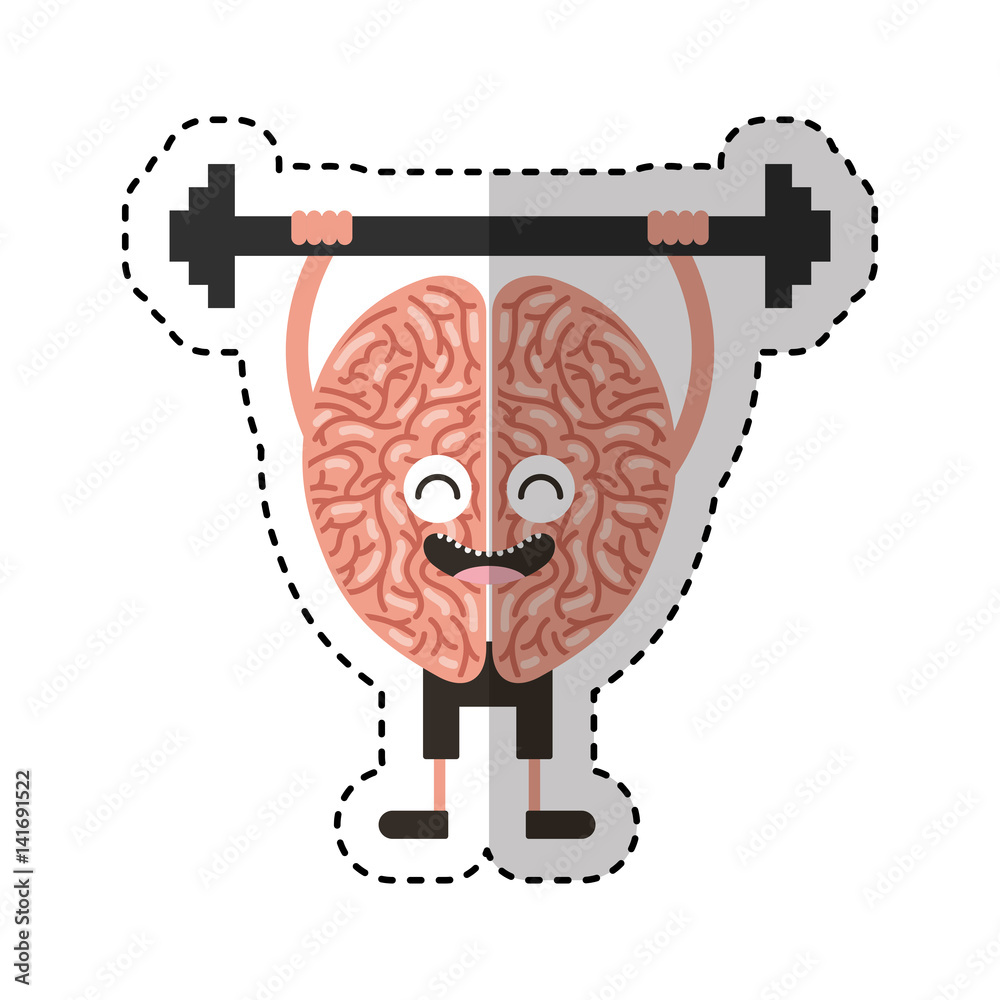 brain strong character weight lifting vector illustration design Stock ...