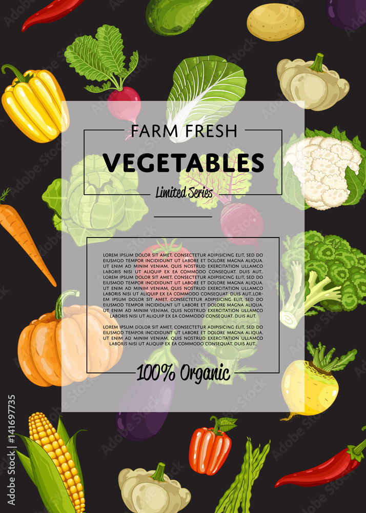 Farm fresh vegetable banner vector illustration. Natural growing ...