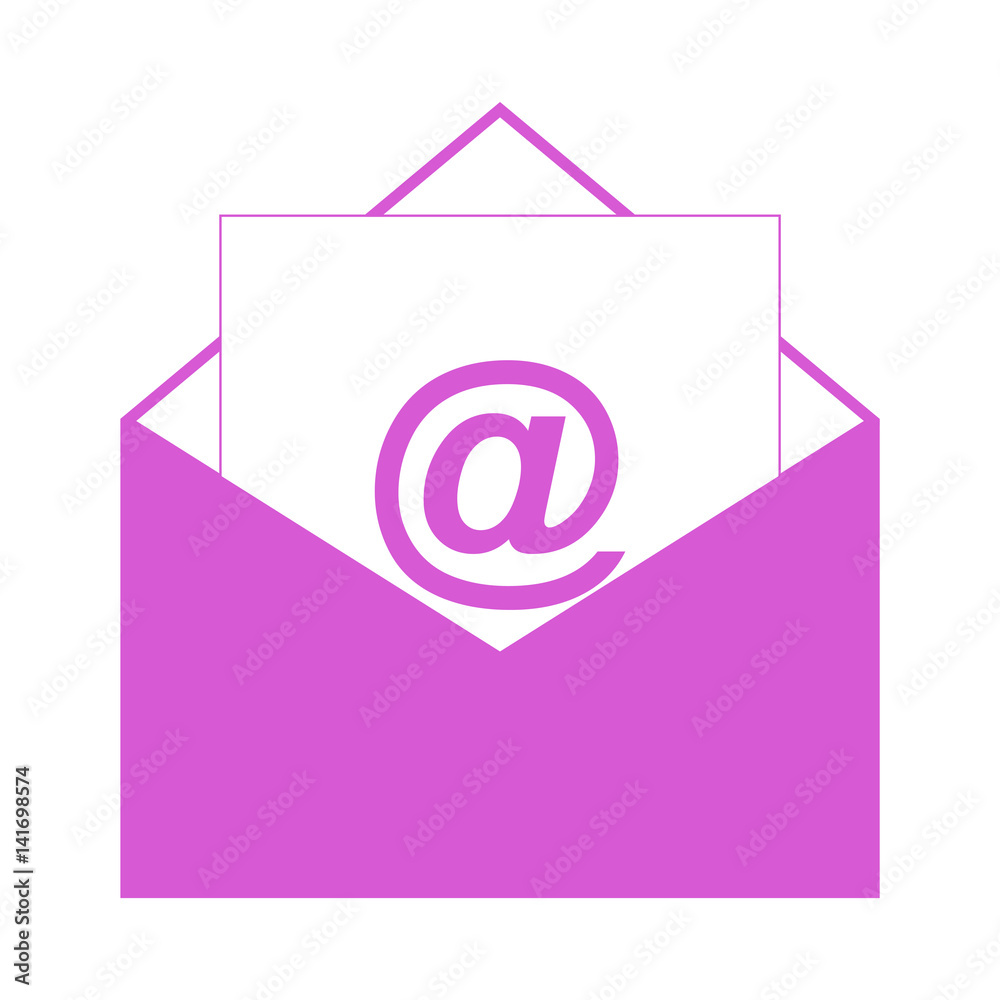 email icon purple color isolated vector vector de Stock | Adobe Stock