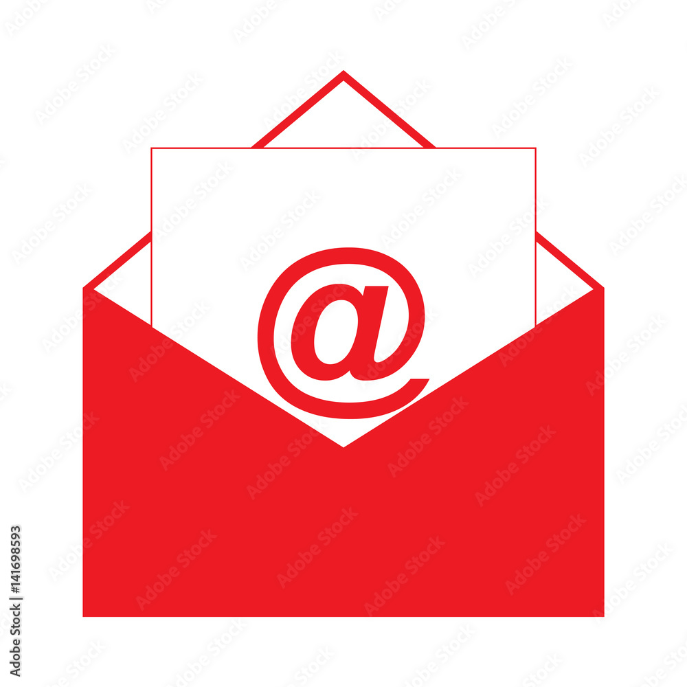 email icon red color isolated vector Stock Vector | Adobe Stock