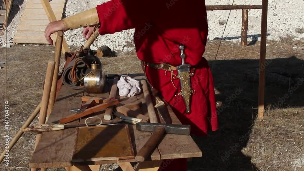 Roman Armourer. Gunsmith tools in ancient Rome Stock Video | Adobe Stock