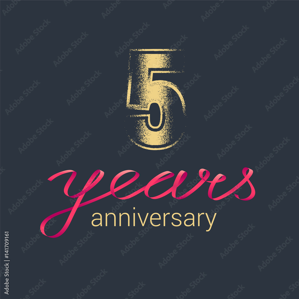 5 years anniversary vector icon, logo Stock Vector | Adobe Stock