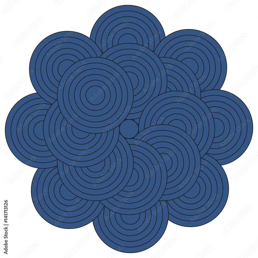 Geometry Intersecting and Overlapping Circle Ring Flower Pattern ...