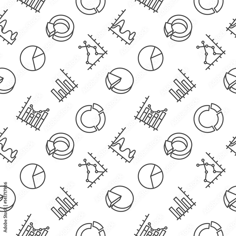 Chart Seamless Pattern Graph Background Stock Vector | Adobe Stock