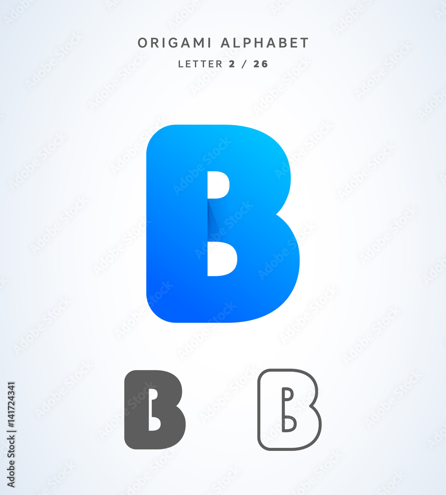 Vector origami alphabet. Letter B logo template Stock Vector | Adobe Stock
