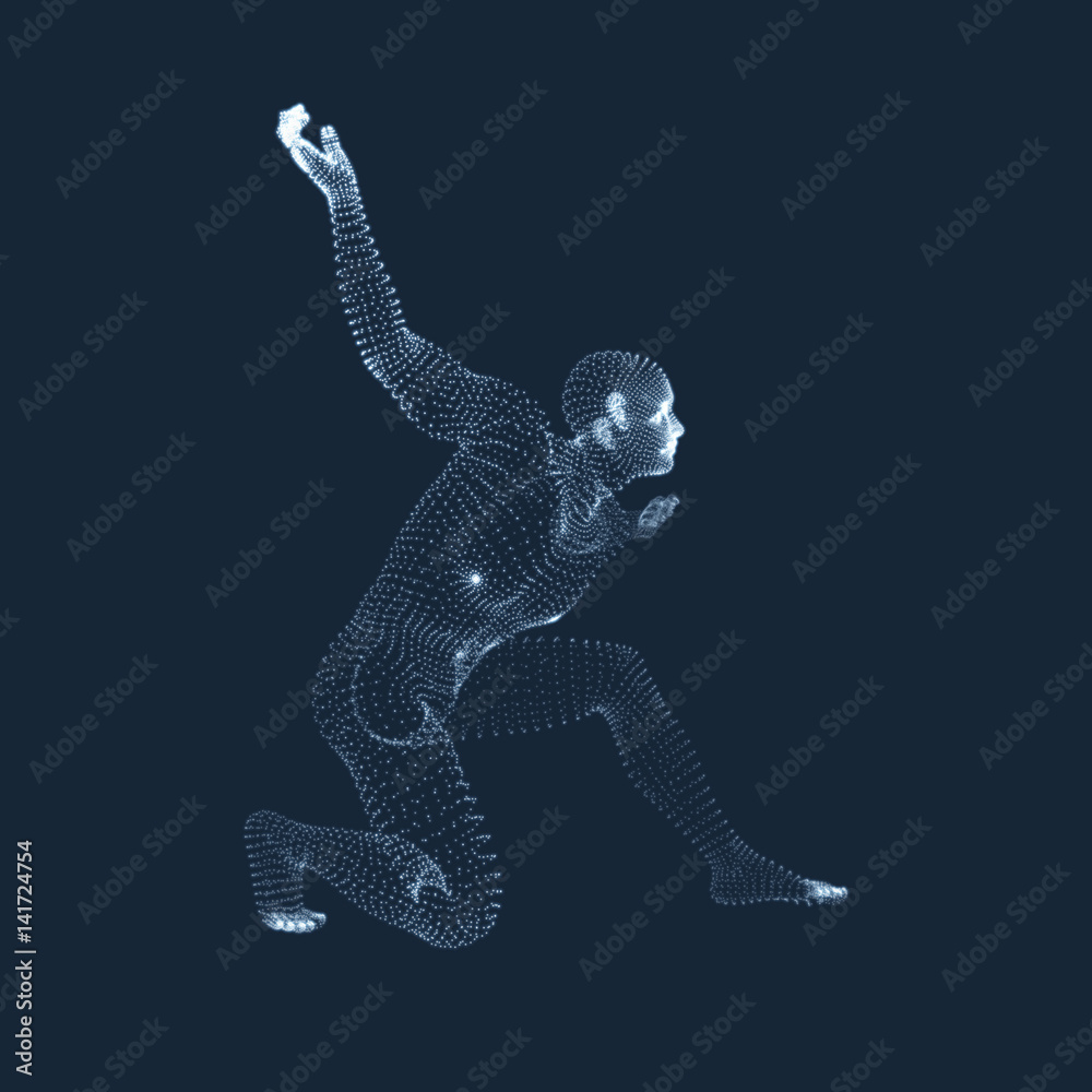 3D Model of Man. Vector Illustration. Stock Vector | Adobe Stock