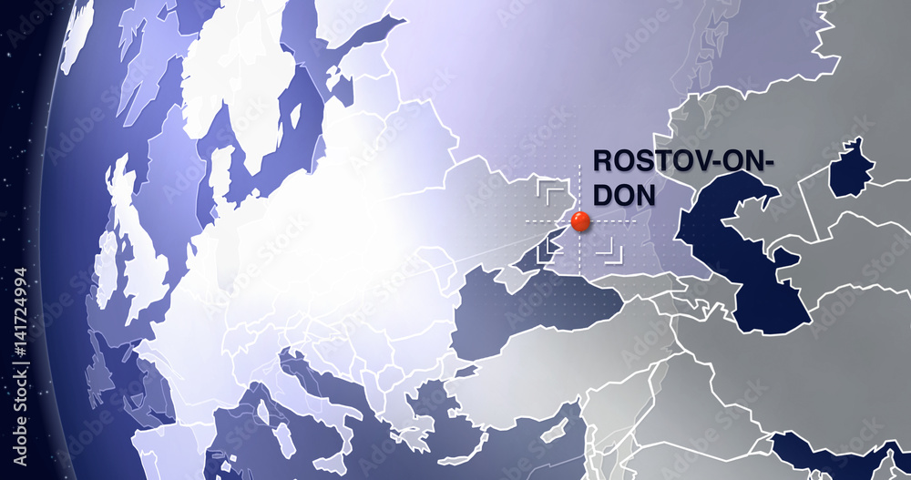 ROSTOV-ON-DON, Country Map, Russia City Location, illustrated, graphic ...