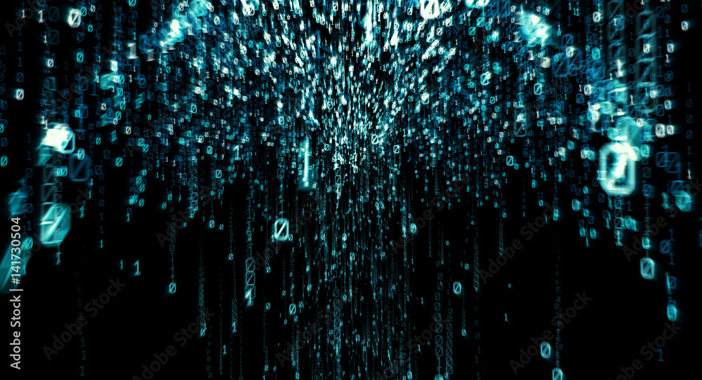 Technological Backgroundtechnological Background Bytes Of Binary Code Flying Through A Vortex