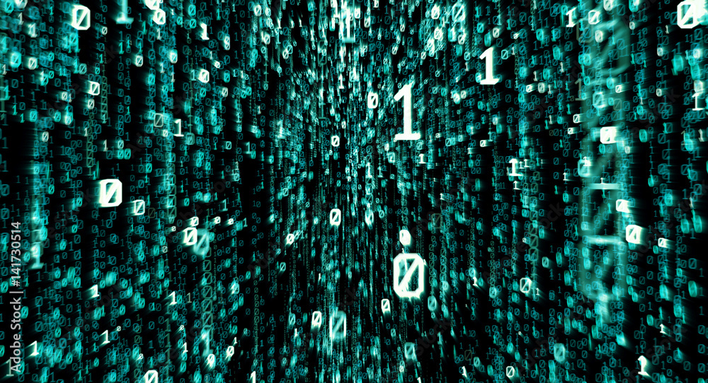 Technological background/Technological background bytes of binary code ...