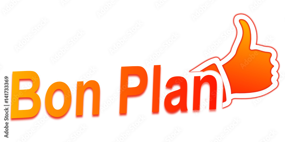 bon plan pouce levé orange Stock Vector | Adobe Stock