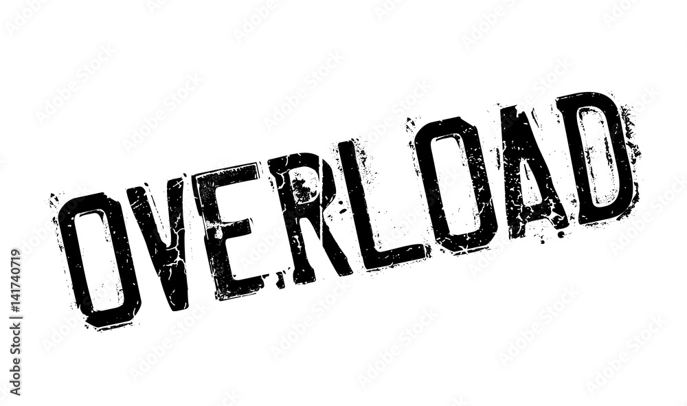 Vecteur Stock Overload rubber stamp. Grunge design with dust scratches ...