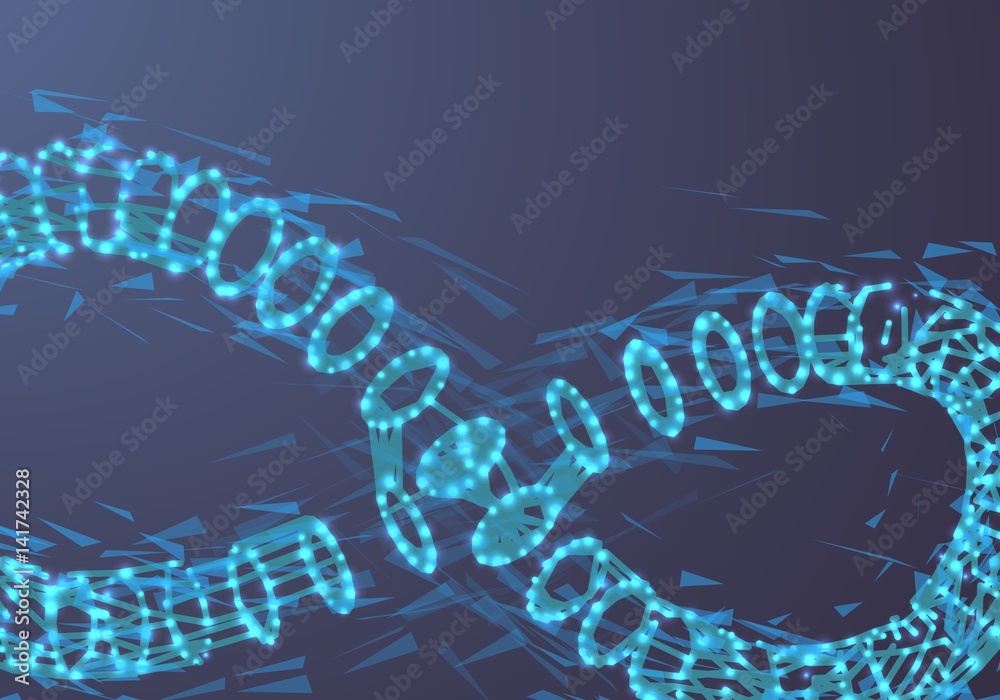 Illustration of Vector Infinity Symbol. Futuristic Technology Wireframe ...