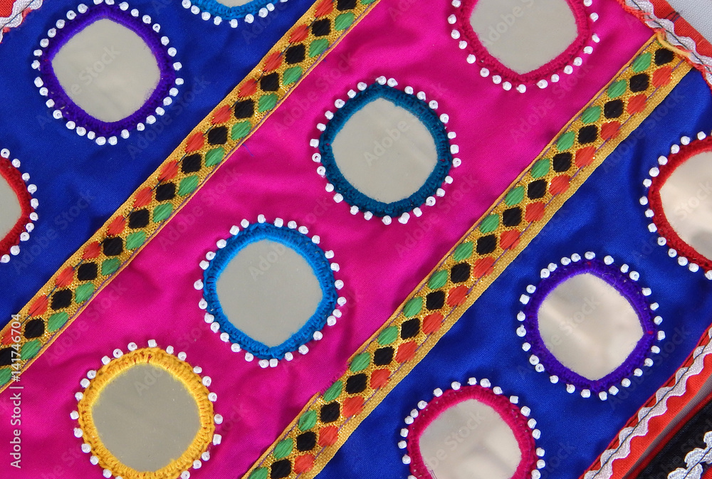 lepo embroidery work on clothes stitching pieces of mirror, decorative ...