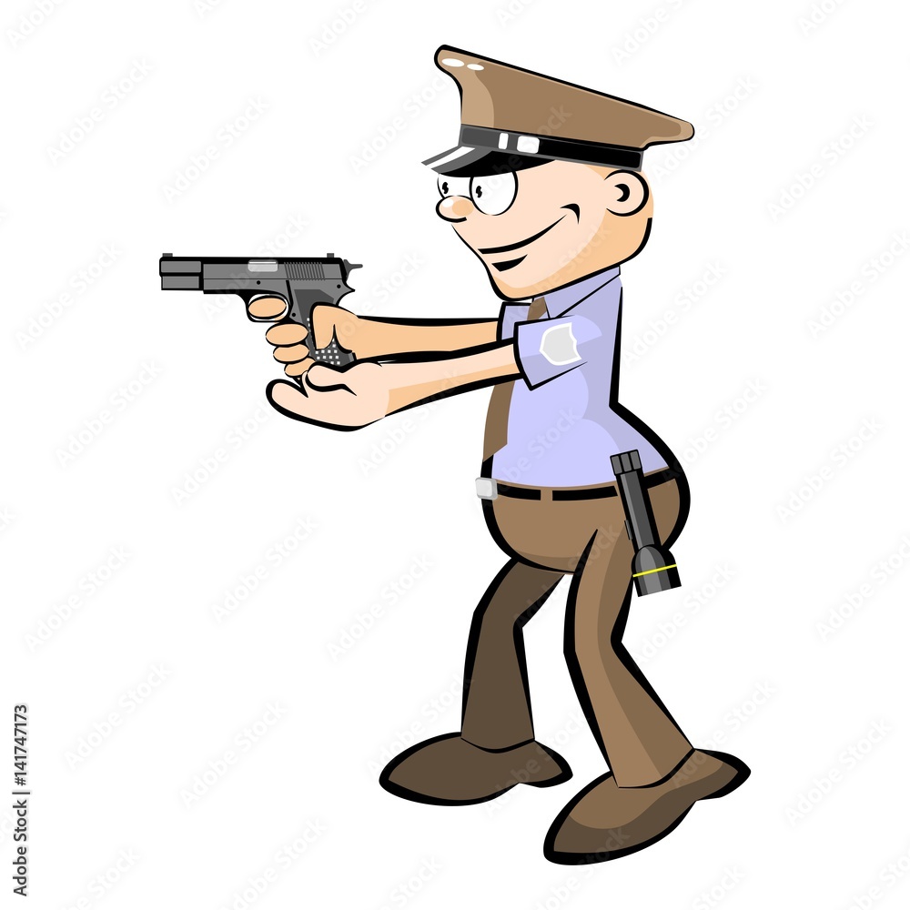 Security Guard armed isolated Stock Vector | Adobe Stock
