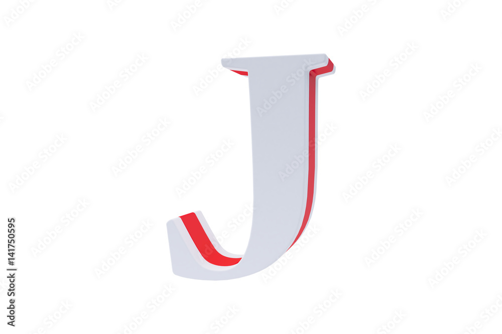 Alphabet letters, isolated on white background. Alphabet letter J made ...
