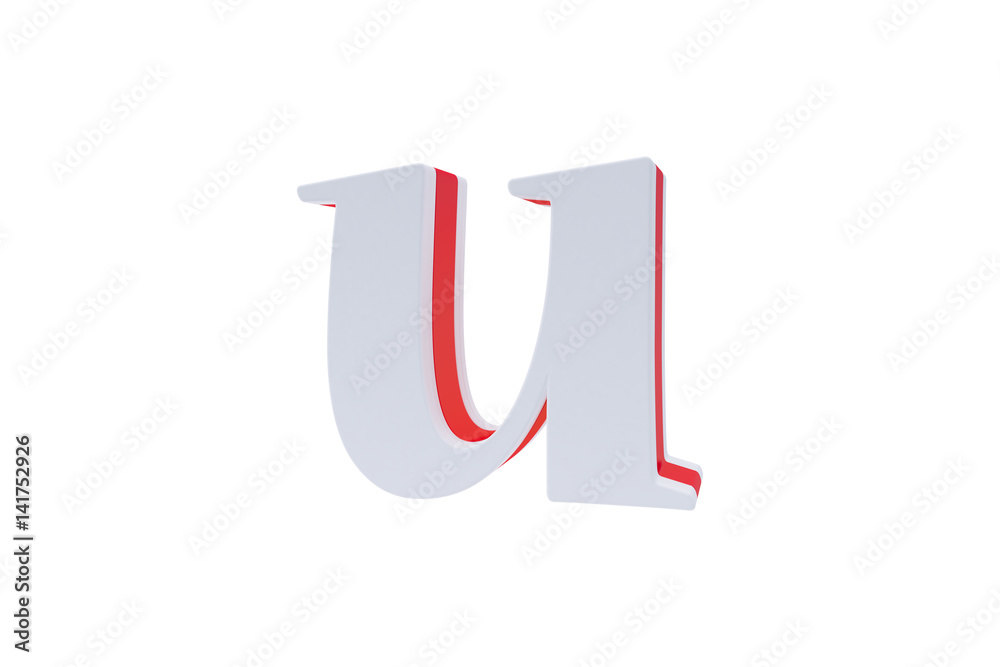 Alphabet letters, isolated on white background. Alphabet letter U made ...