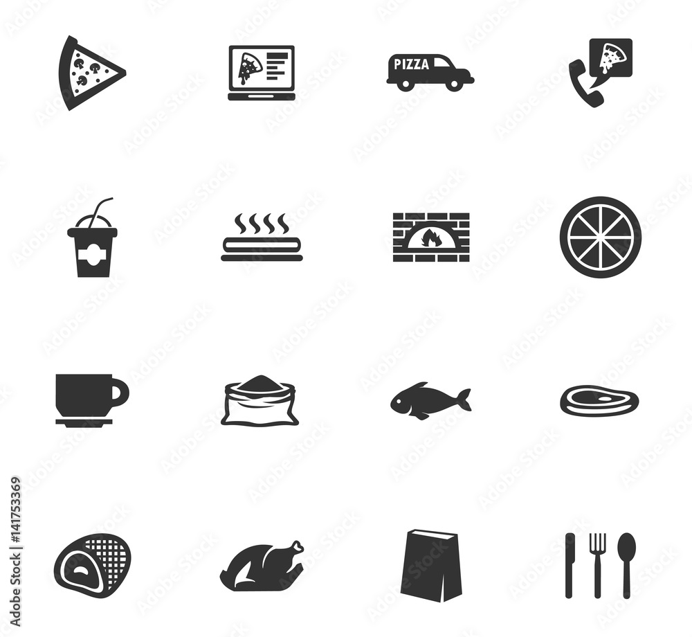 Restaurant icons set Stock Vector | Adobe Stock