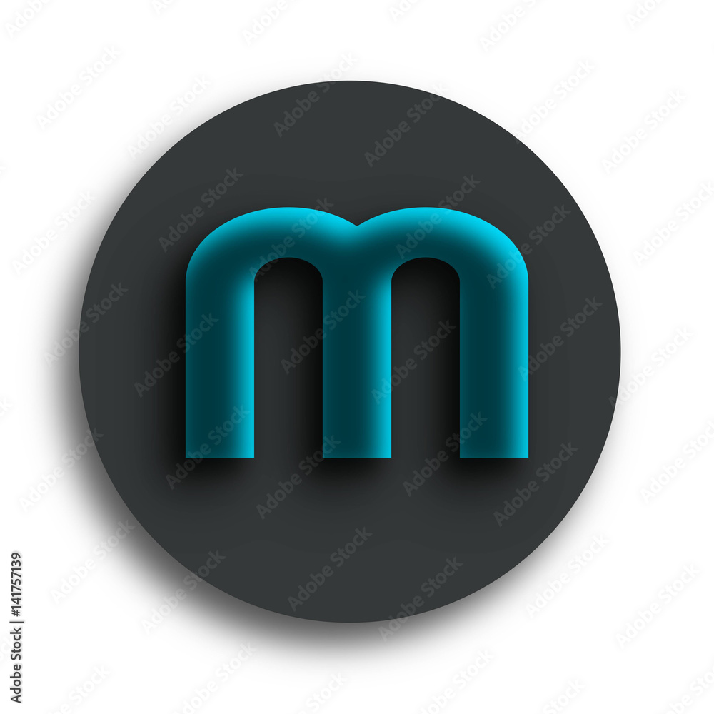 Blue Letter M with Rounded Background Logo Concept Vector Stock Vector ...