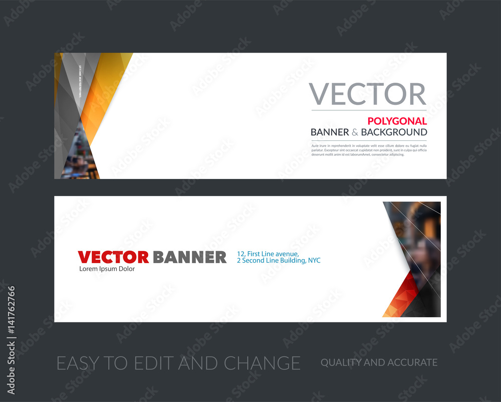 Vector set of modern horizontal website banners with colourful d Stock ...