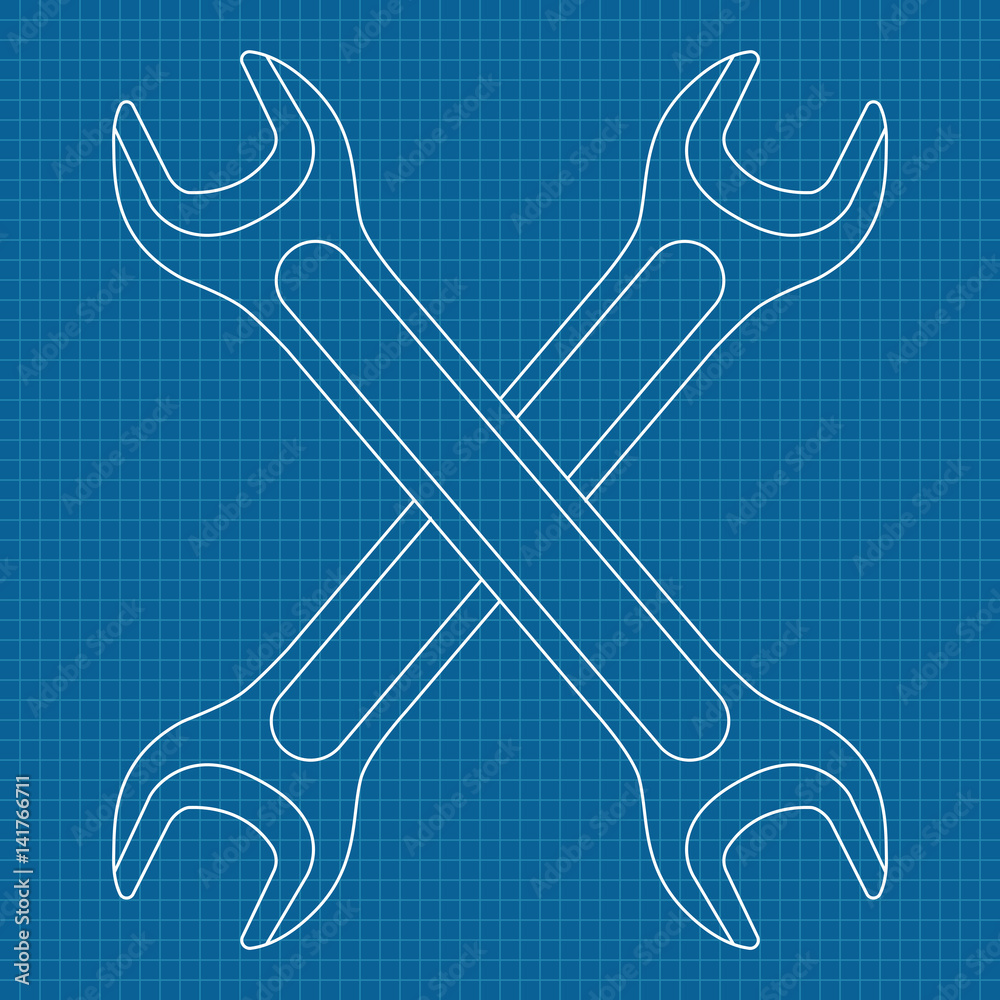 Wrench. Outline icon Stock Vector | Adobe Stock