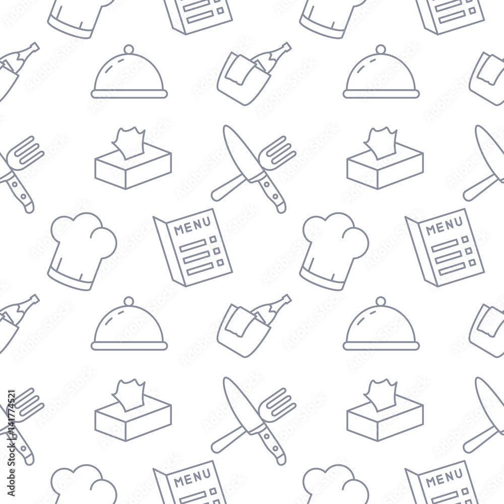 Restaurant seamless pattern background Stock-Vektorgrafik | Adobe Stock