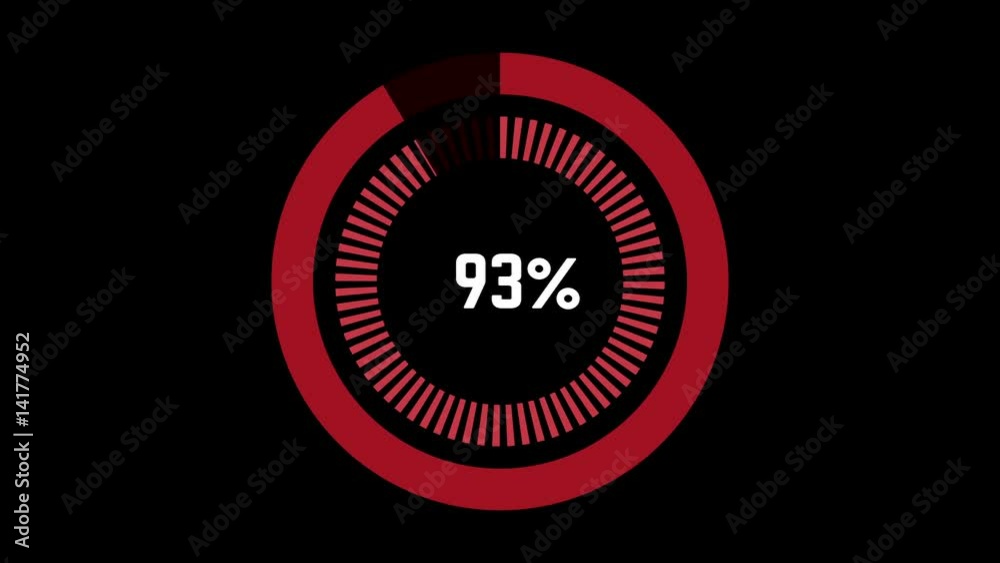 infographics circular graph with 0 to 100 percentage increasing Stock ...