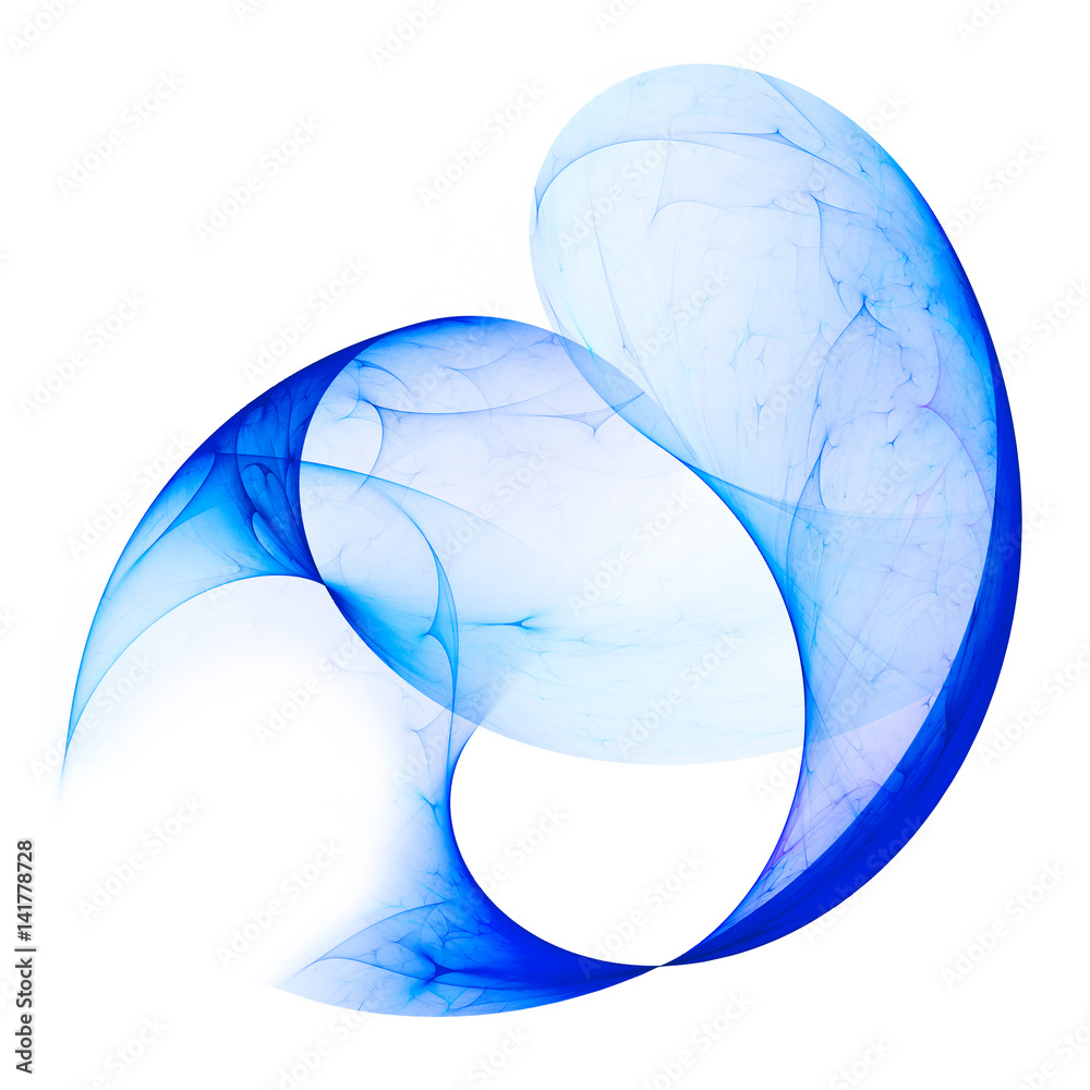 Blue abstract shape isolated on white background Stock Illustration ...