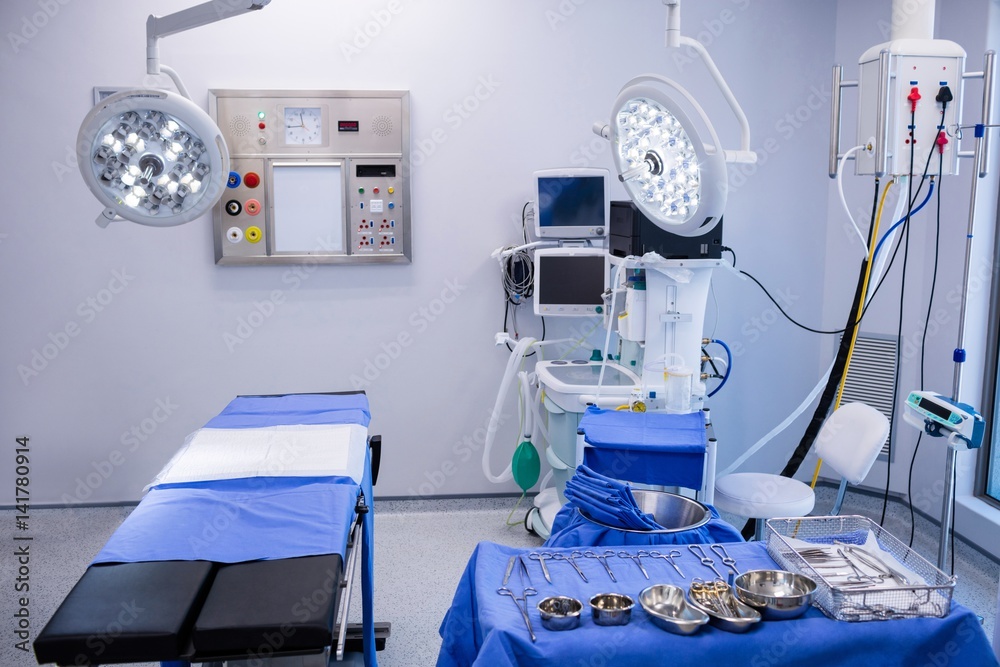Equipment, tools and medical devices in modern operating room Stock ...