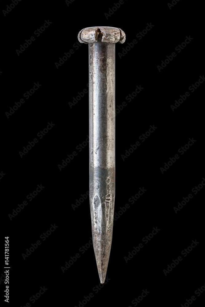 Huge iron spike isolated on white with clipping path Stock Photo ...